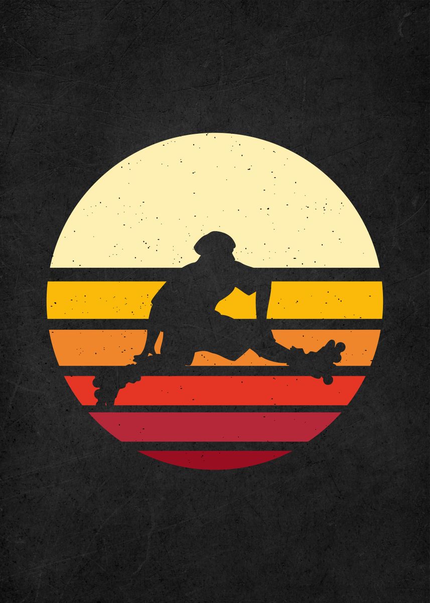 'vintage retro skater' Poster by Bestselling Music Posters | Displate