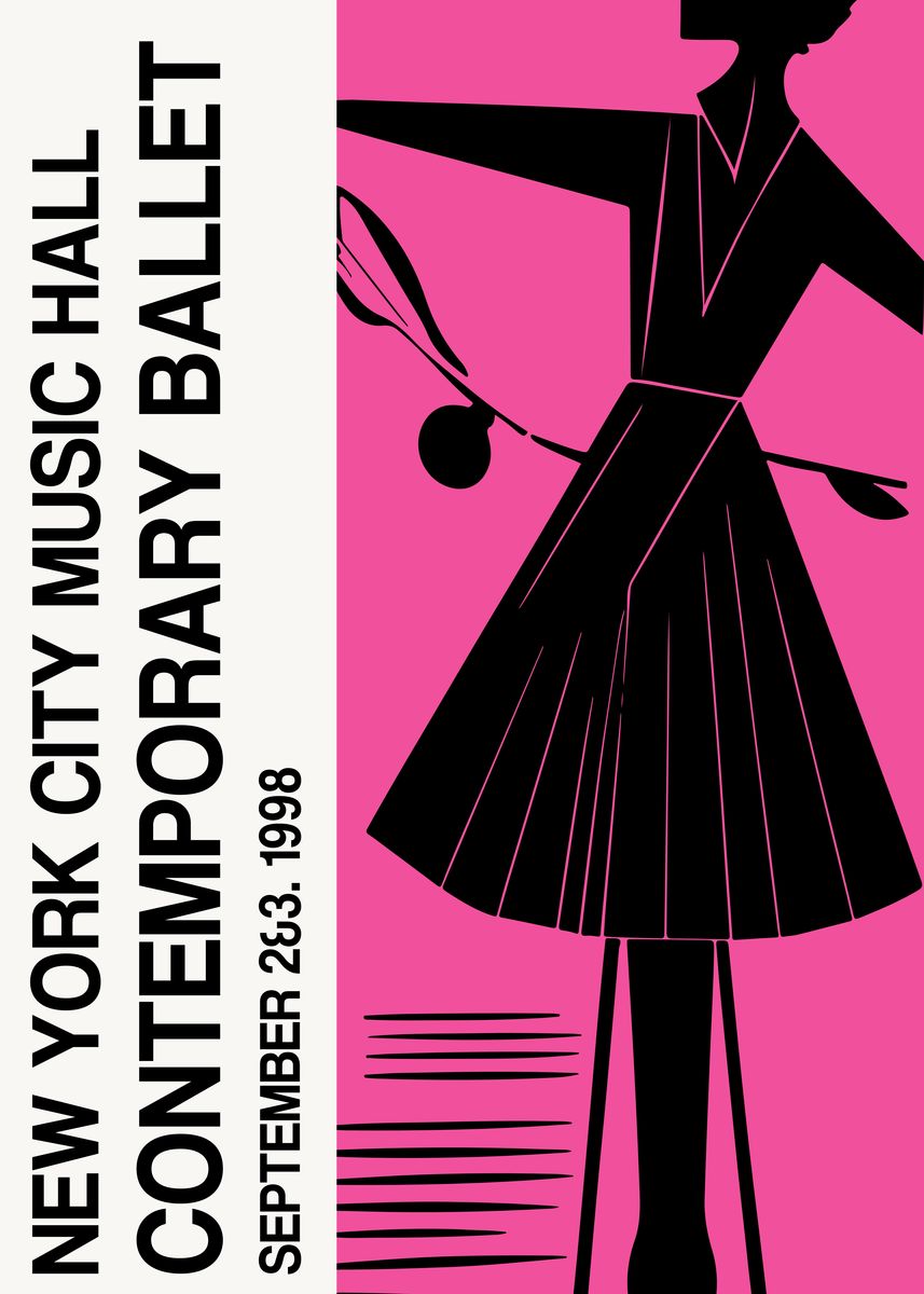 'NYC Pink Ballet Poster' Poster, picture, metal print, paint by ...
