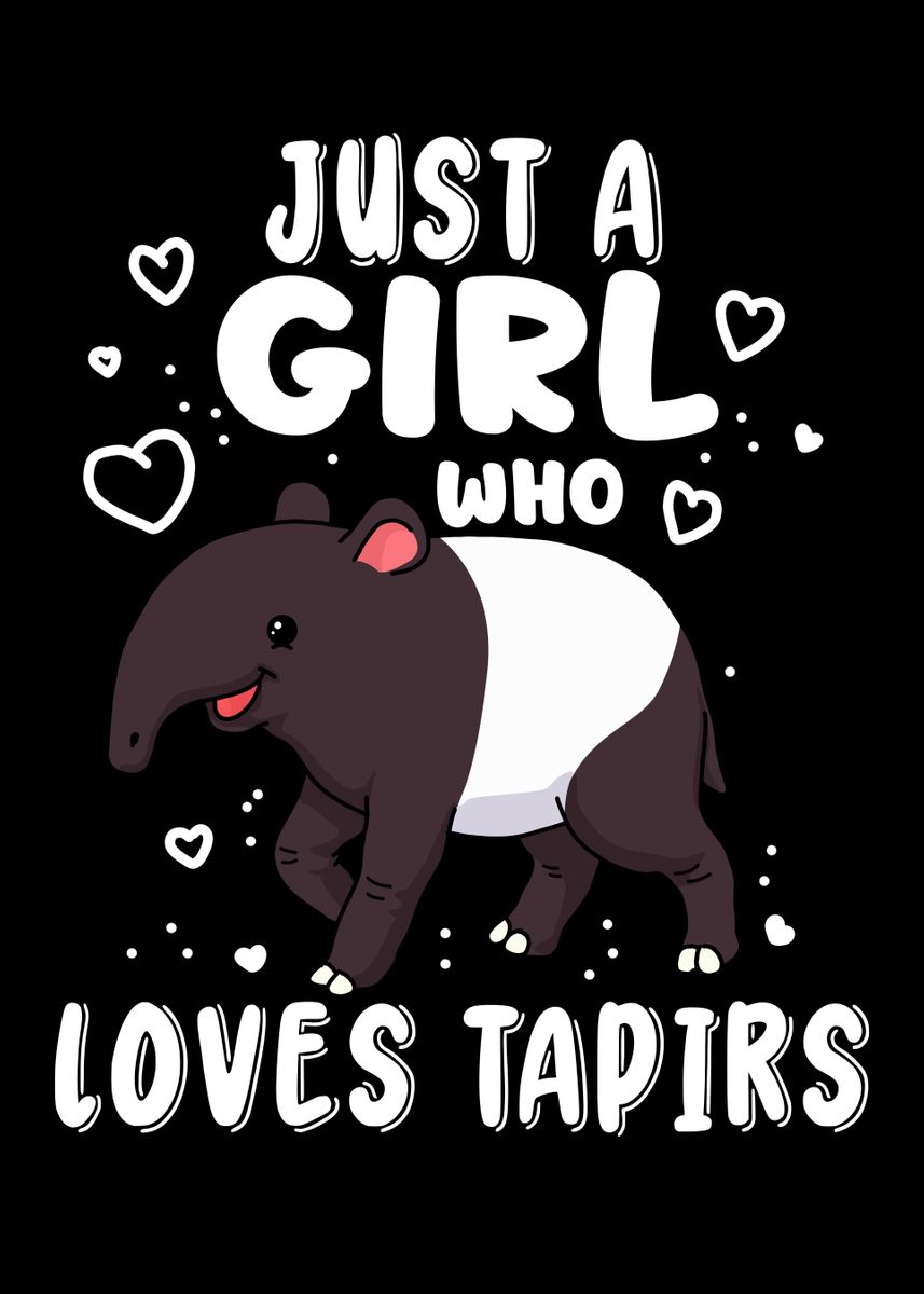 'Cute Tapir Gift Women' Poster, picture, metal print, paint by ...