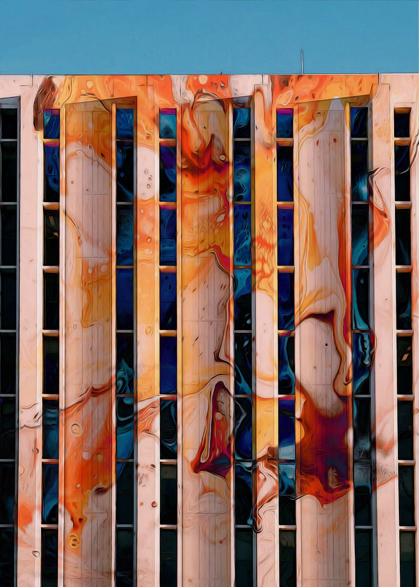 'Abstract Architecture 4' Poster, picture, metal print, paint by ...