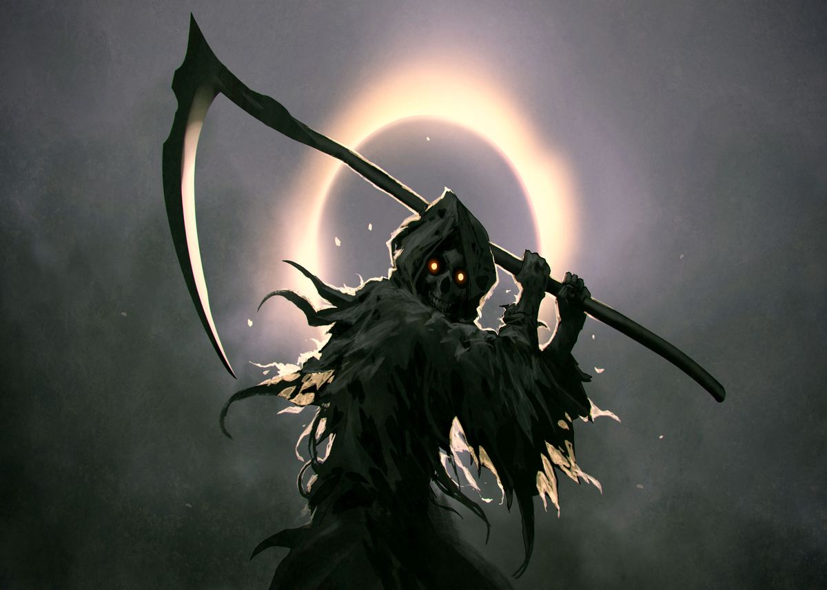 'grim reaper' Poster by 80s Retro | Displate