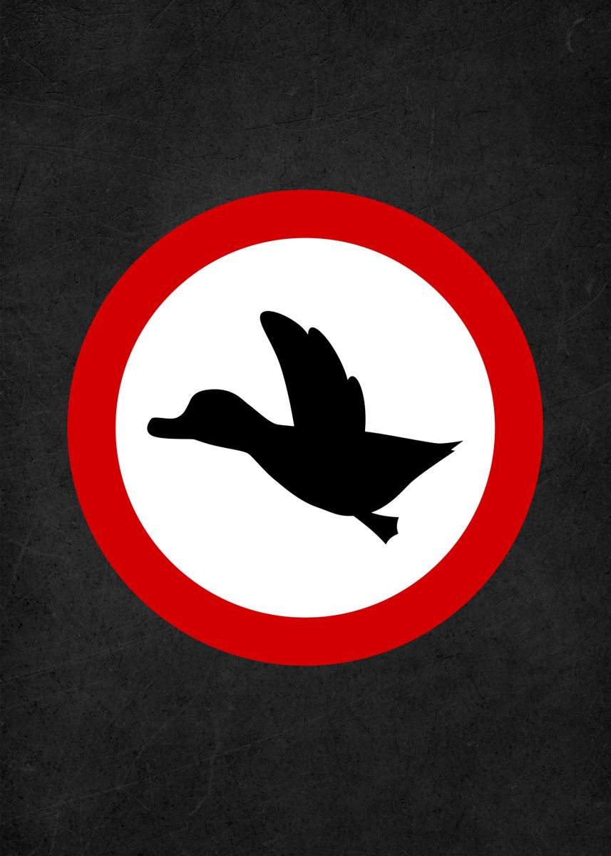 'duck hunt road sign' Poster, picture, metal print, paint by ...