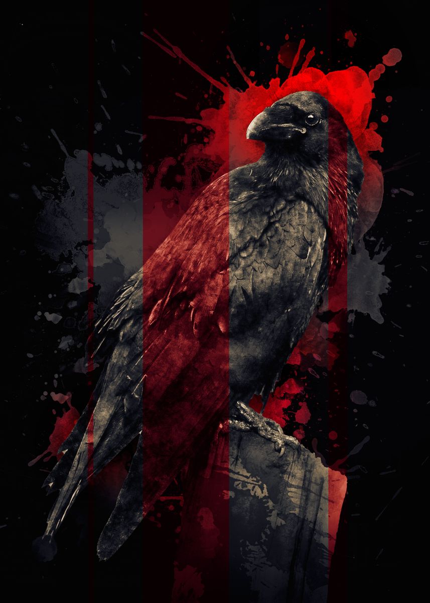 'Raven Red and Black ' Poster, picture, metal print, paint by Ben ...