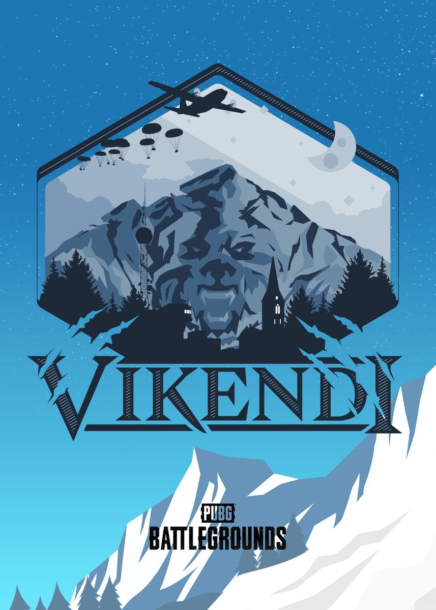 'Vikendi Mountain' Poster, picture, metal print, paint by PUBG | Displate