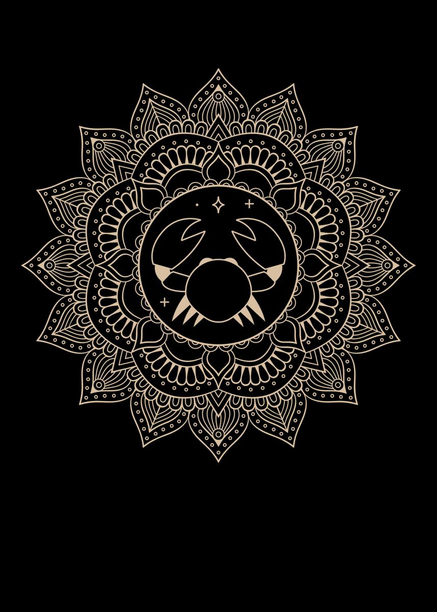 'Cancer Zodiac Mandala' Poster, picture, metal print, paint by schmugo ...