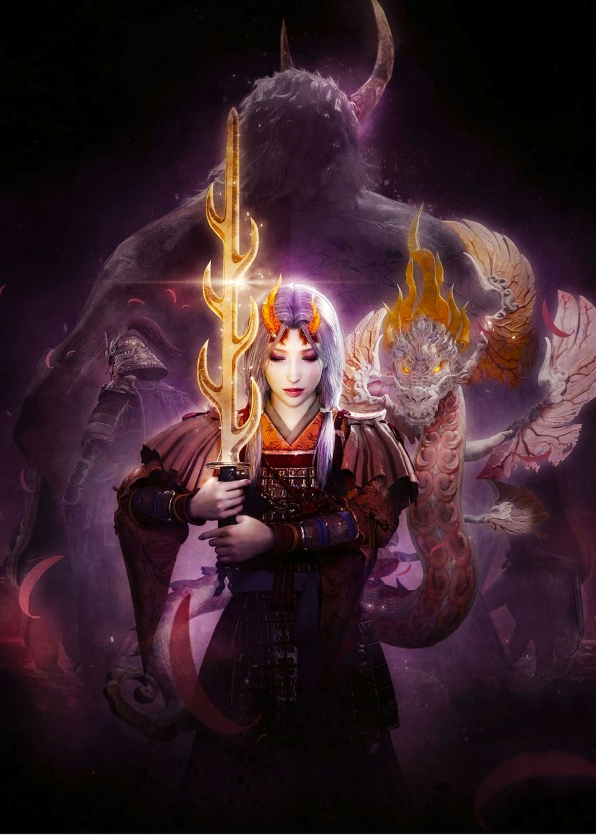 'nioh' Poster, picture, metal print, paint by Miya | Displate