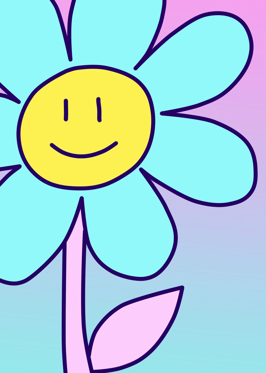 'cute smileing flowers' Poster, picture, metal print, paint by master ...