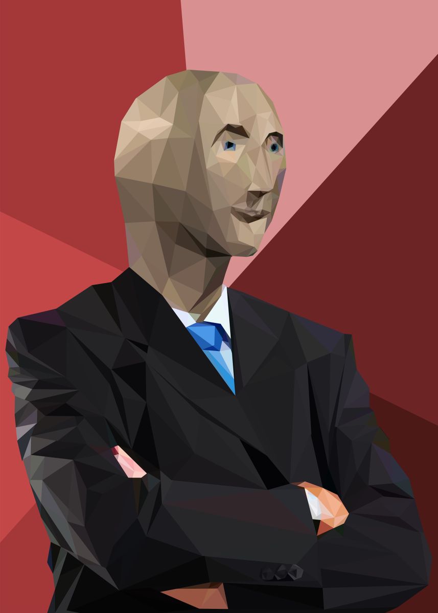 'stonks meme' Poster, picture, metal print, paint by Lowpoly Posters ...