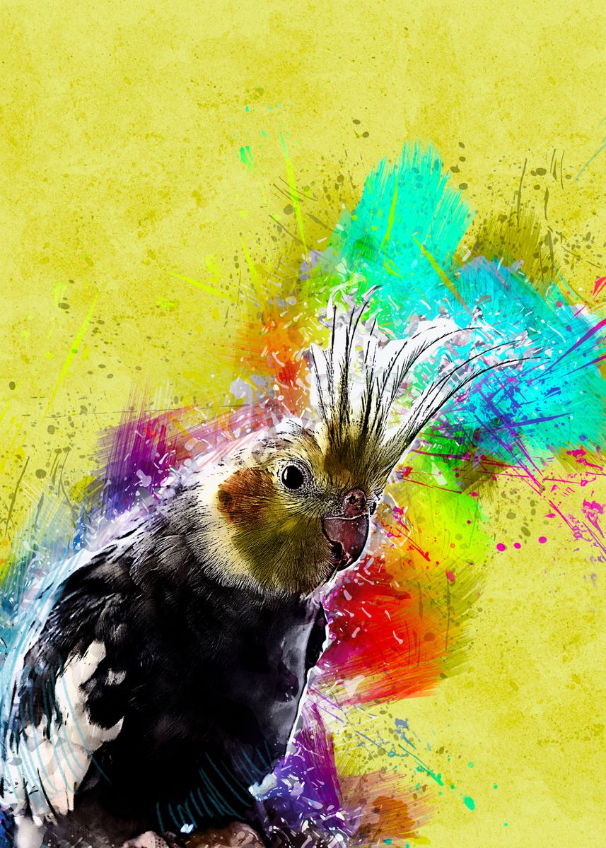 'Cockatoo 232' Poster, picture, metal print, paint by TaTu Art | Displate