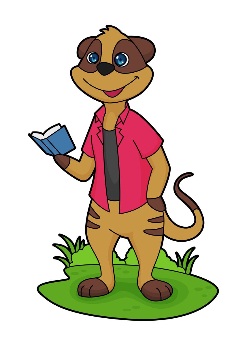 'Meerkat Read Book' Poster, picture, metal print, paint by Markus ...