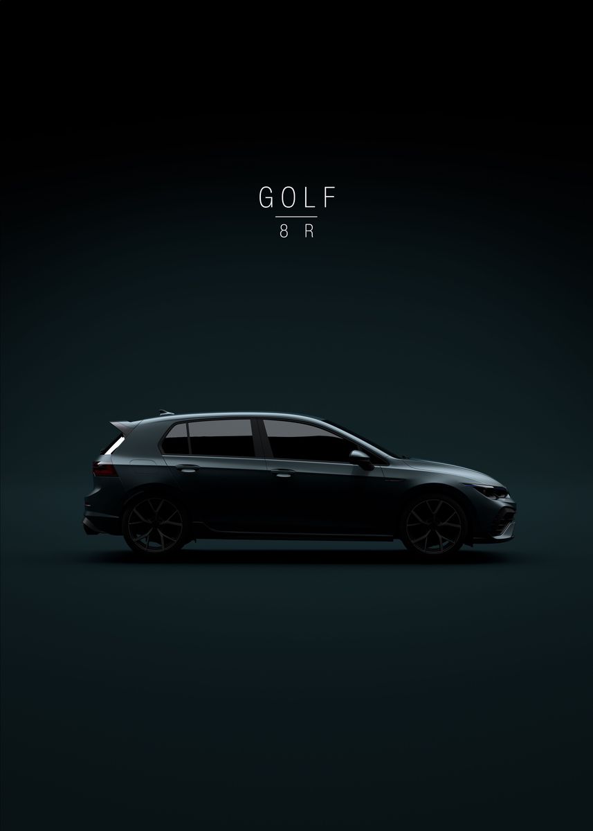 '2022 VW Golf 8 R' Poster, picture, metal print, paint by 21 MXM | Displate