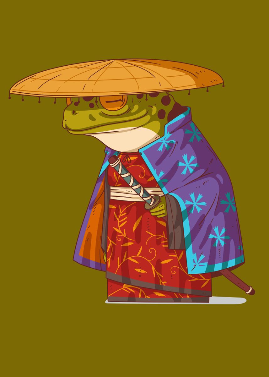 'Samurai Frog' Poster by 80s Retro | Displate