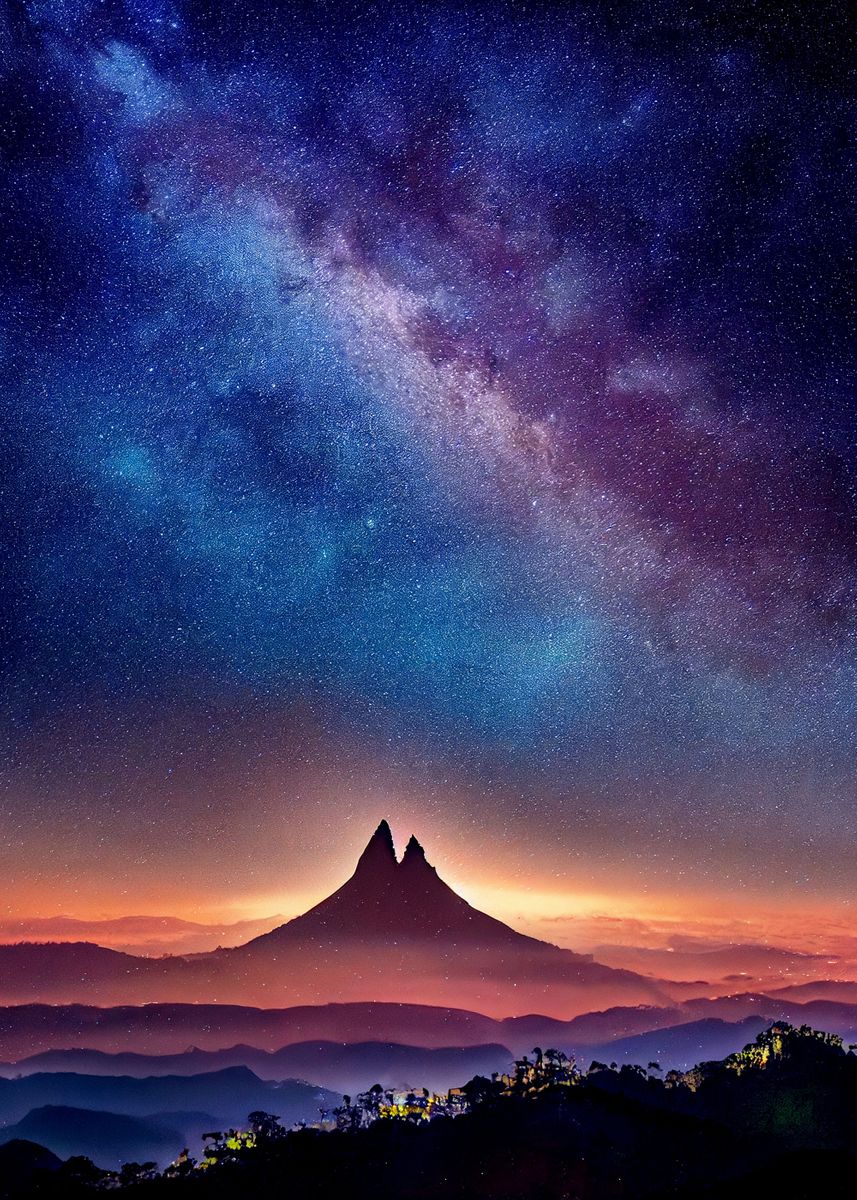 'Cosmic Sunset' Poster, picture, metal print, paint by PosterSuite ...