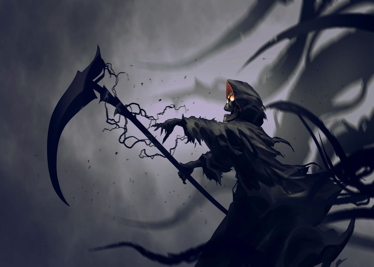 'grim reaper' Poster by 80s Retro | Displate