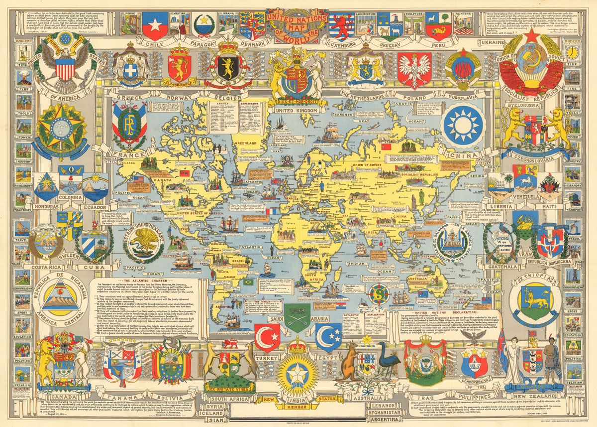 'United Nations World Map' Poster by Sam Kal | Displate