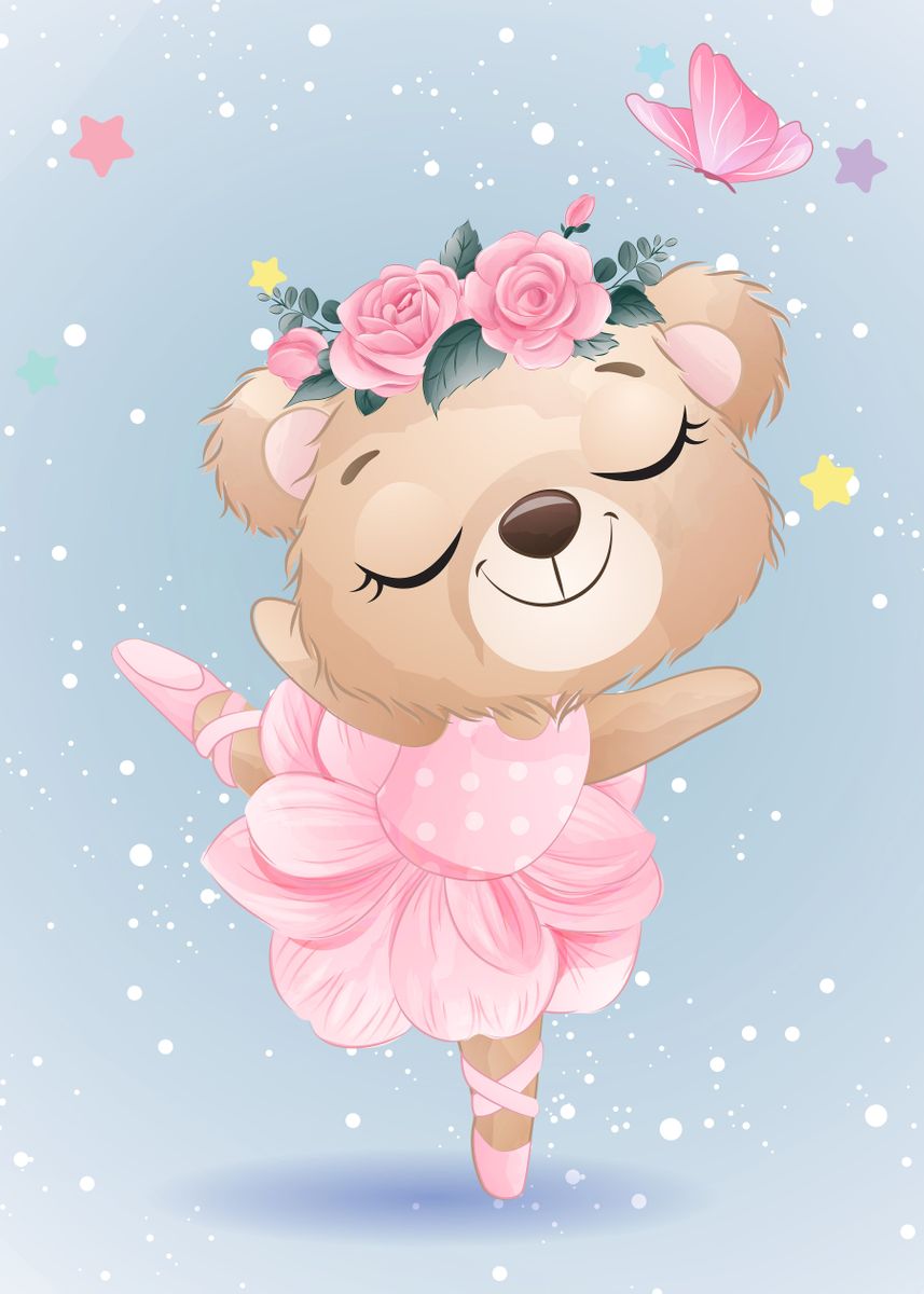 'Cute Bear Ballet' Poster by Queensy Collin | Displate