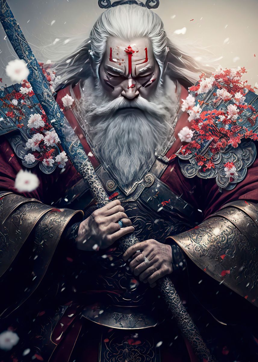 'Samurai Santa' Poster, picture, metal print, paint by Stephen Schreck ...