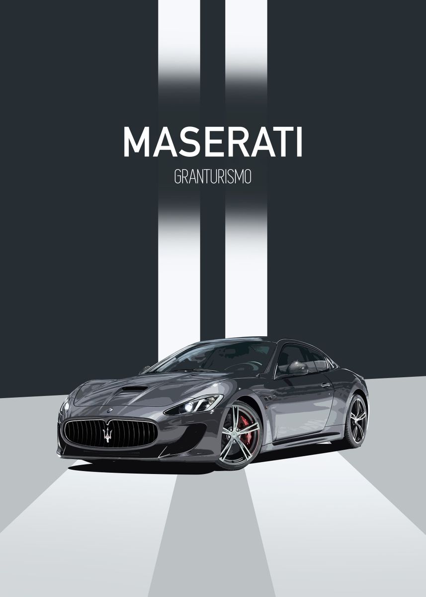 'Maserati GranTurismo' Poster, picture, metal print, paint by Full ...