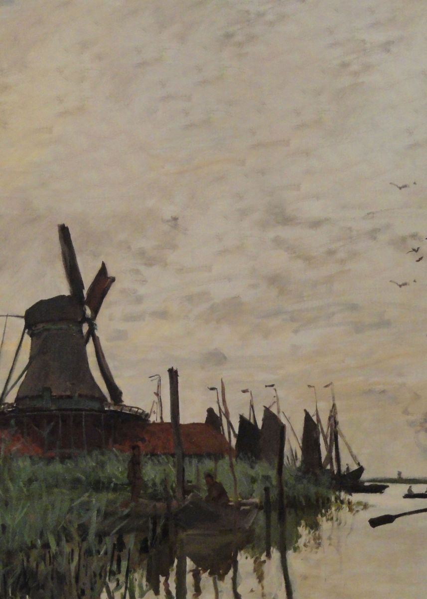 'Windmill and Boats' Poster, picture, metal print, paint by Pulp Cover ...