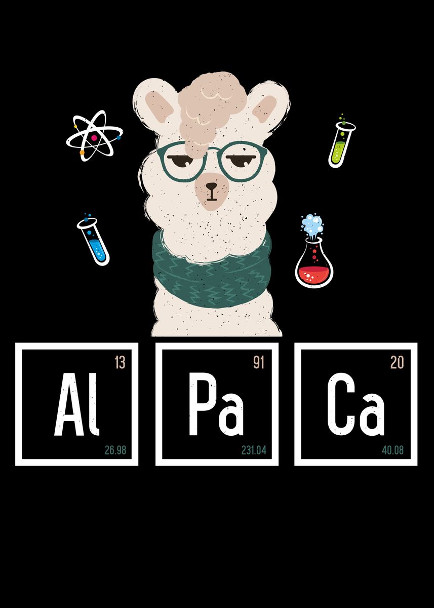 'Alpaca Chemistry Professor' Poster by Chris Feil | Displate