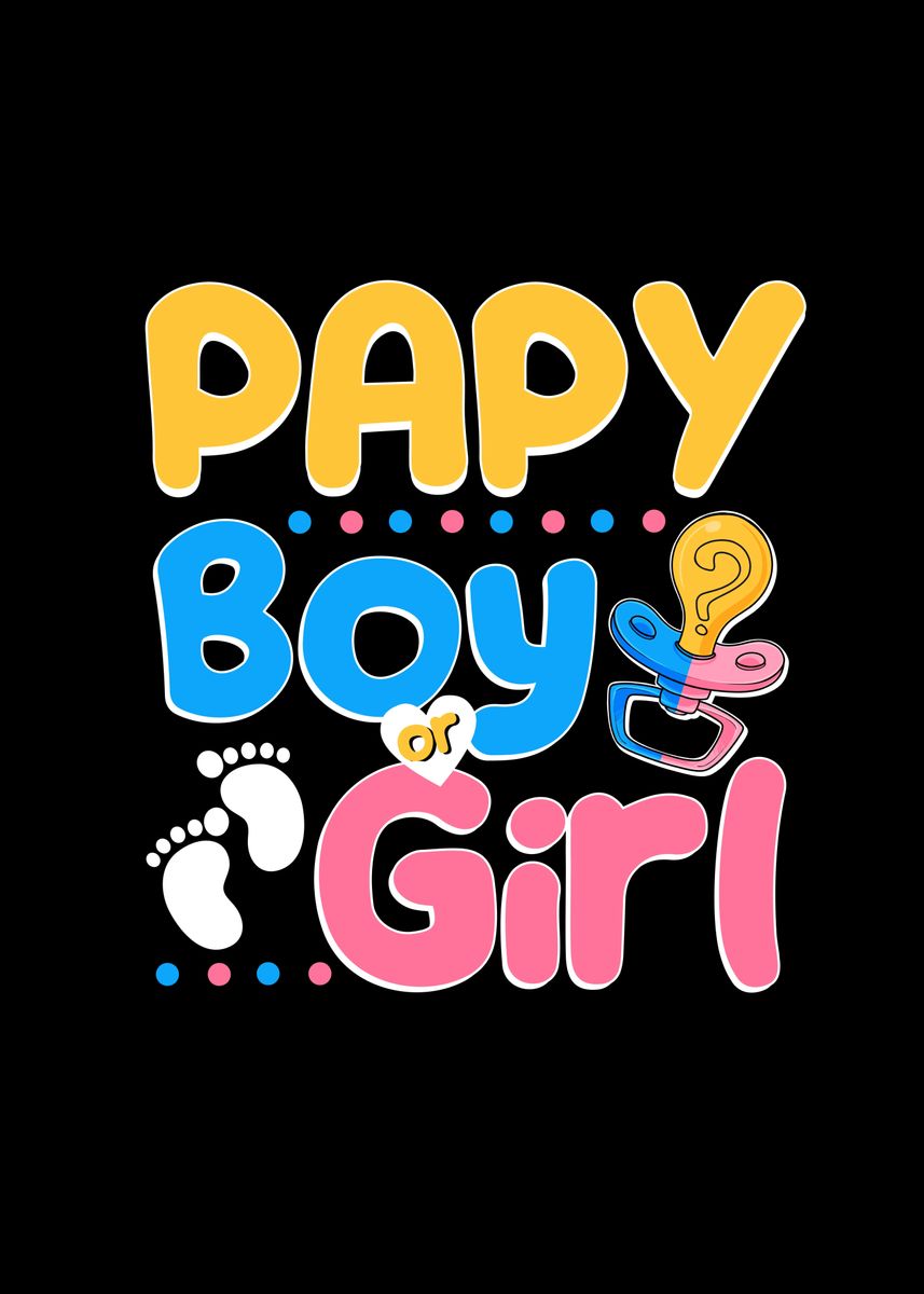 'Pink or Blue Papy Loves' Poster, picture, metal print, paint by ...