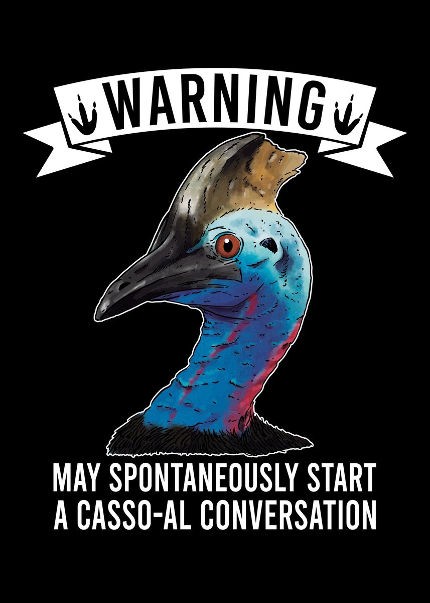 'Retro Cassowary Bird' Poster, picture, metal print, paint by bobbyMC ...