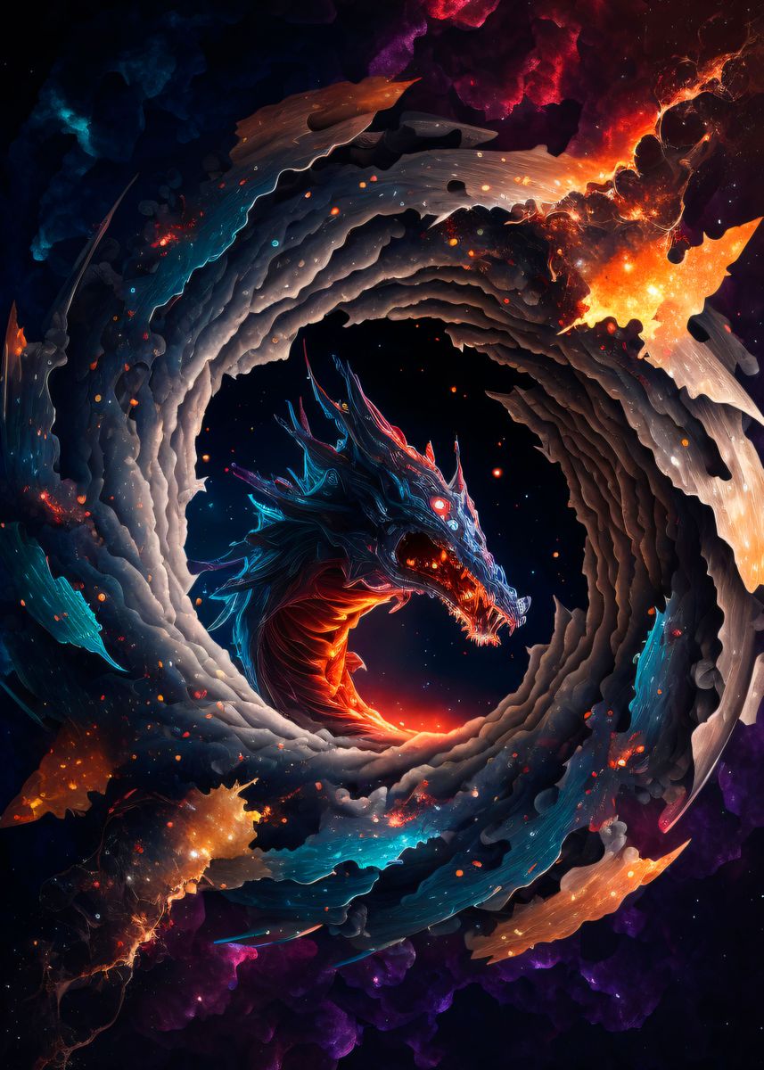 'Space Dragon 03' Poster by Tim | Displate