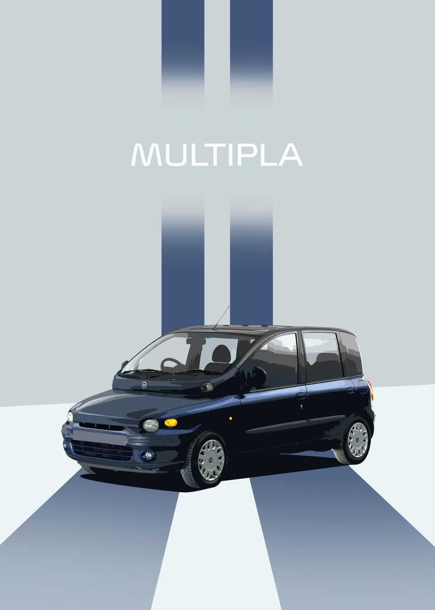 'Fiat Multipla' Poster, picture, metal print, paint by Full Throttle ...