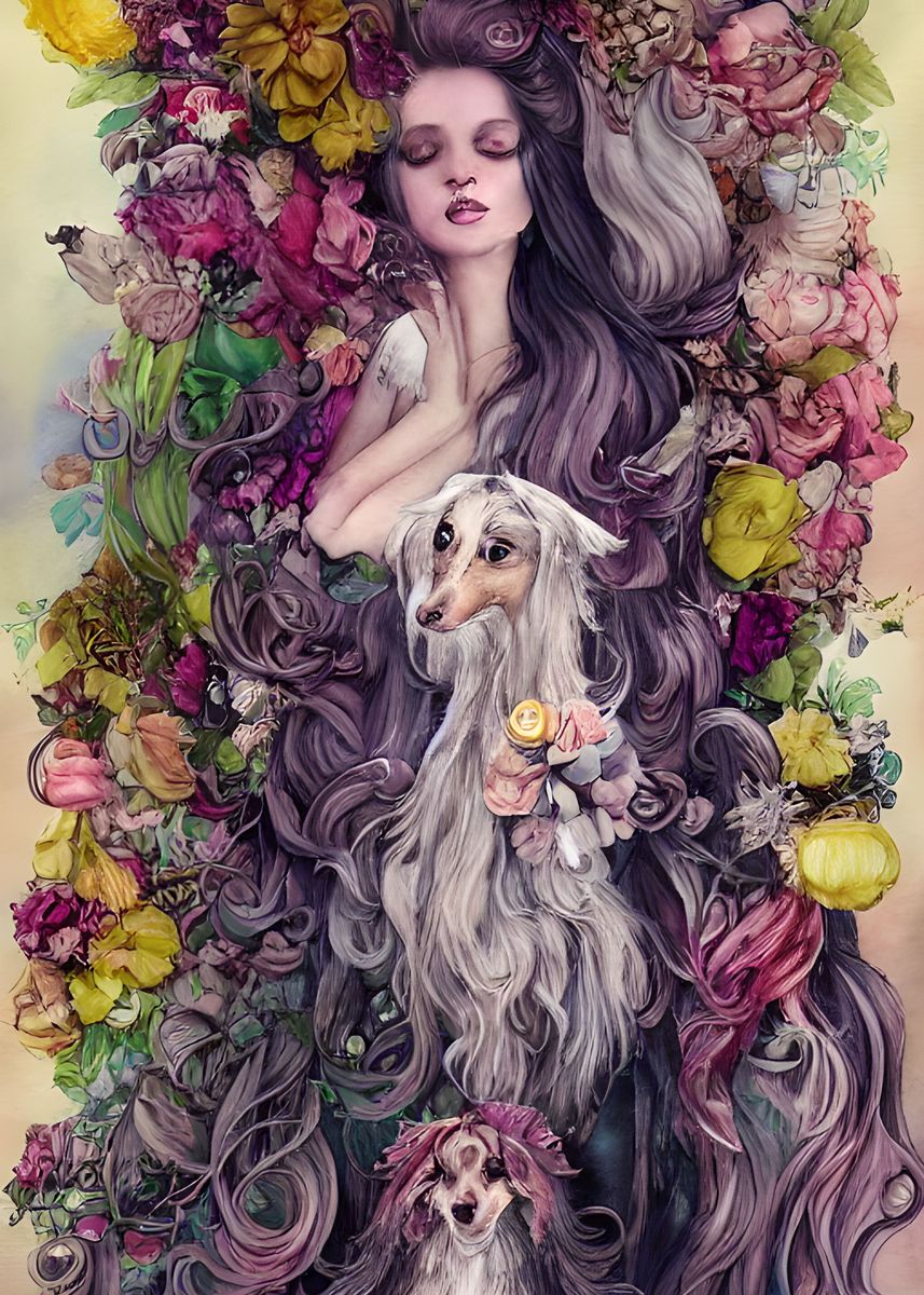 'Beautiful Dog Goddess' Poster, picture, metal print, paint by Creative ...