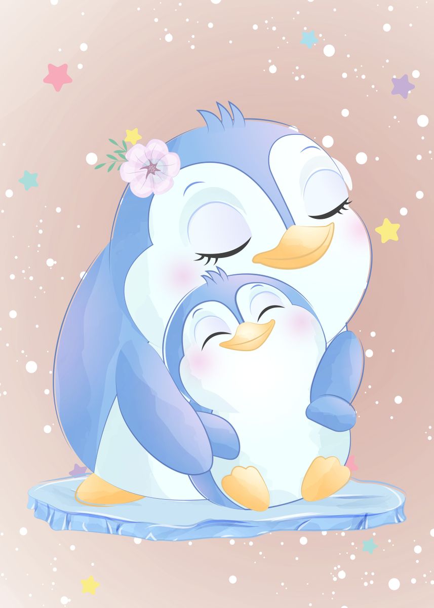 'Cute Penguin ' Poster, picture, metal print, paint by Queensy Collin ...