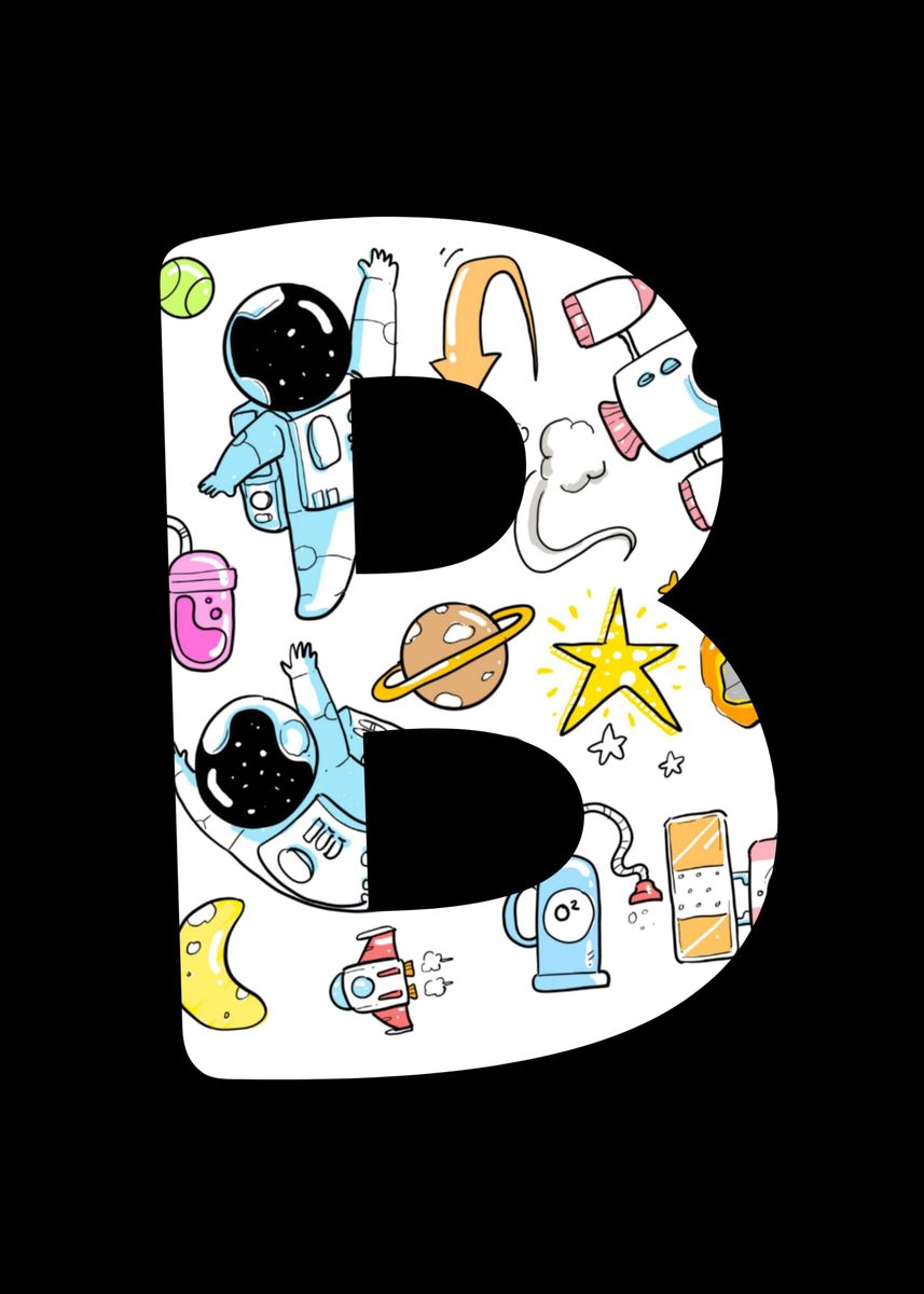 'Funny Alphabet B' Poster, picture, metal print, paint by Vicky ...