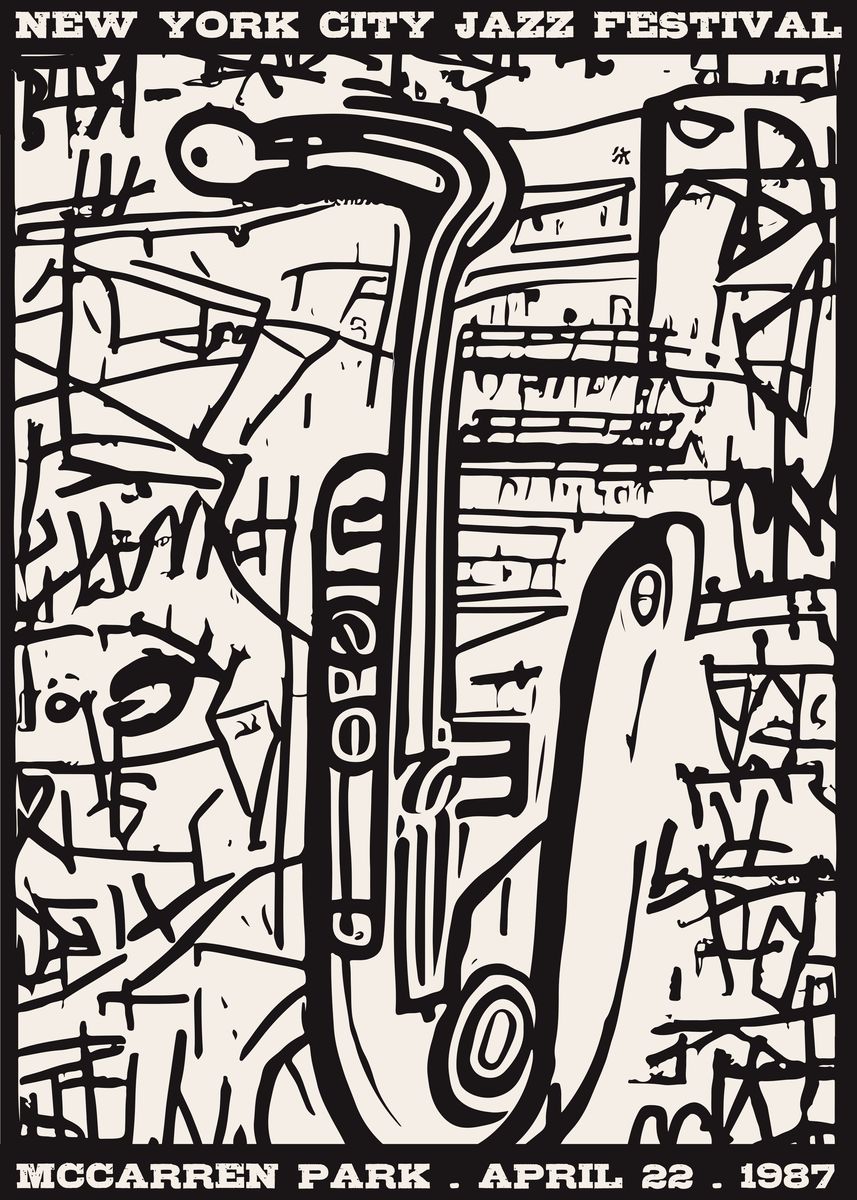 'Street Jazz Festival Art' Poster, picture, metal print, paint by BluePinkPanther | Displate