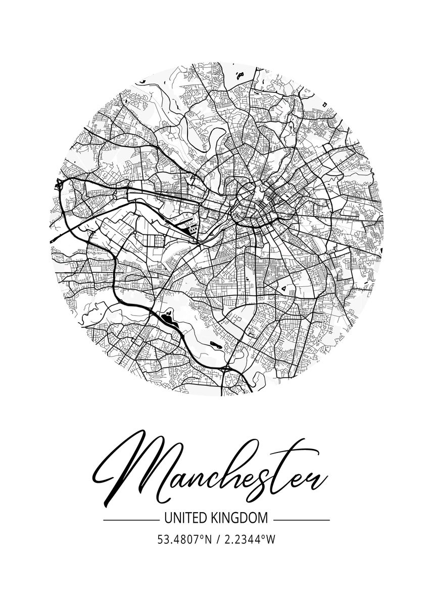 'Manchester City Map' Poster by Nae | Displate
