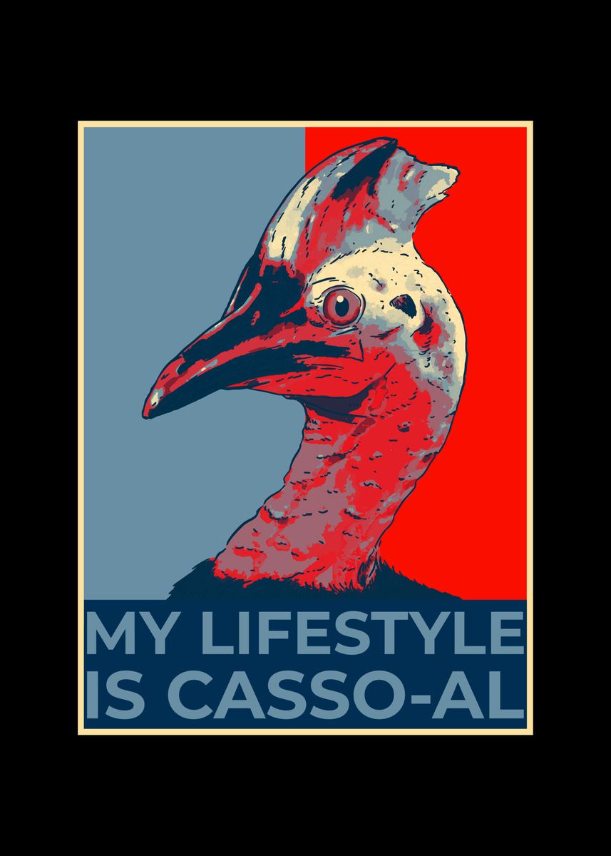 'Retro Cassowary Bird' Poster, picture, metal print, paint by bobbyMC ...