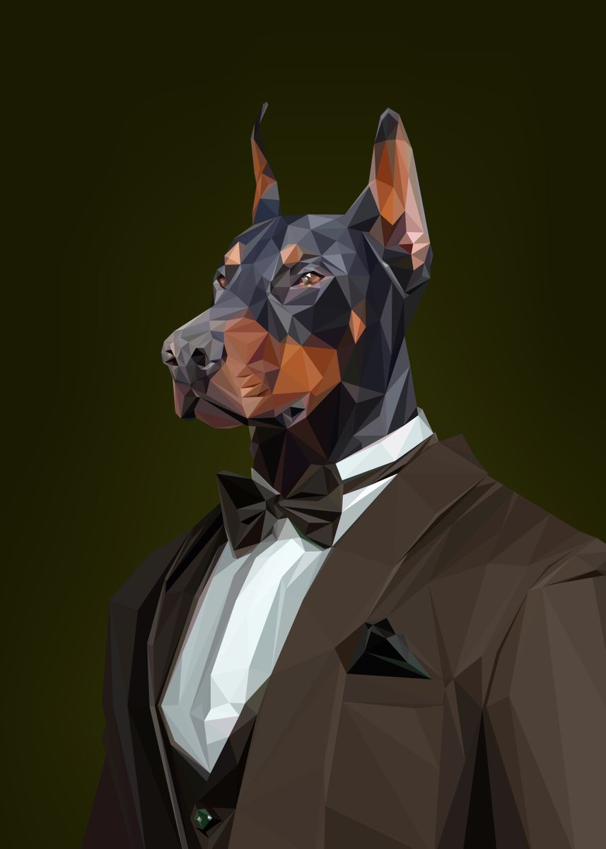 'TUXEDO DOBERMAN DOG' Poster by yunur mawan | Displate