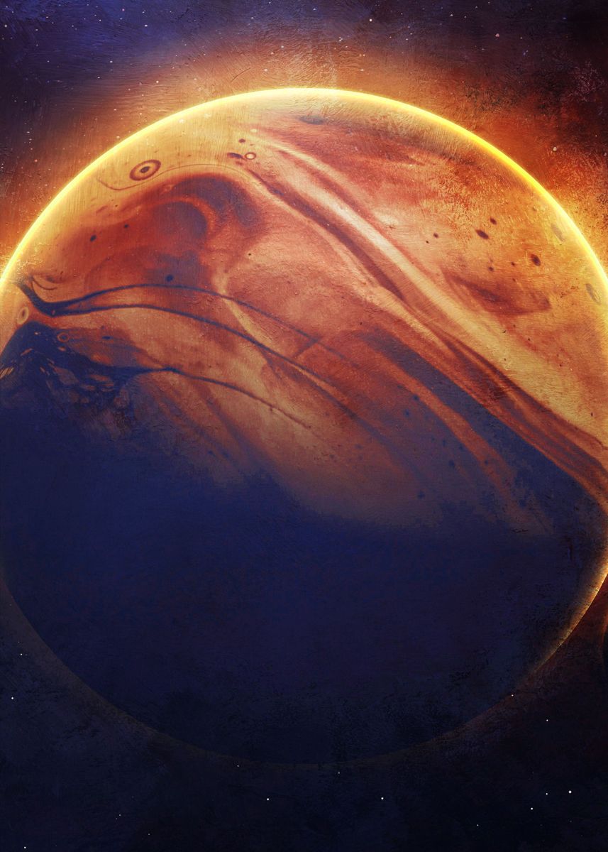 'The red planet' Poster, picture, metal print, paint by metalbg | Displate