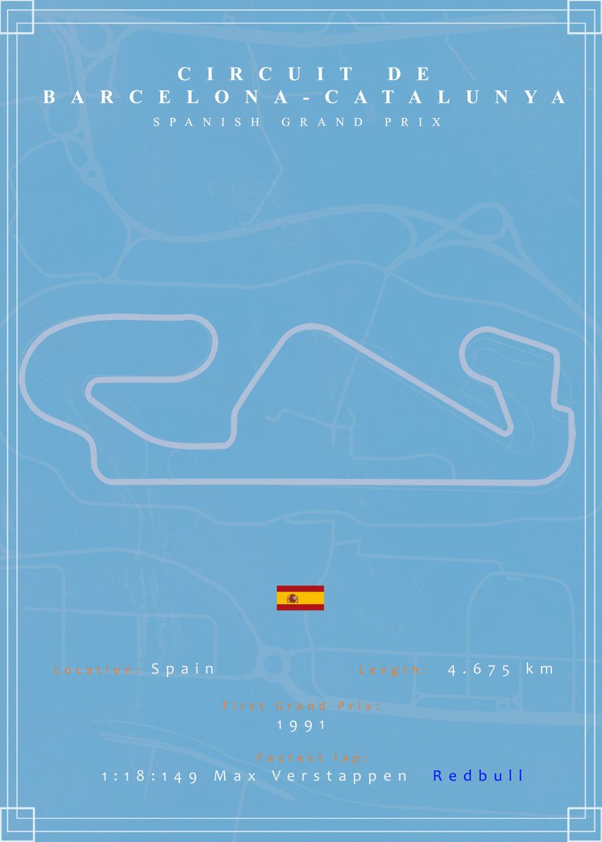 'Catalunya Formula 1 Track' Poster, picture, metal print, paint by ...