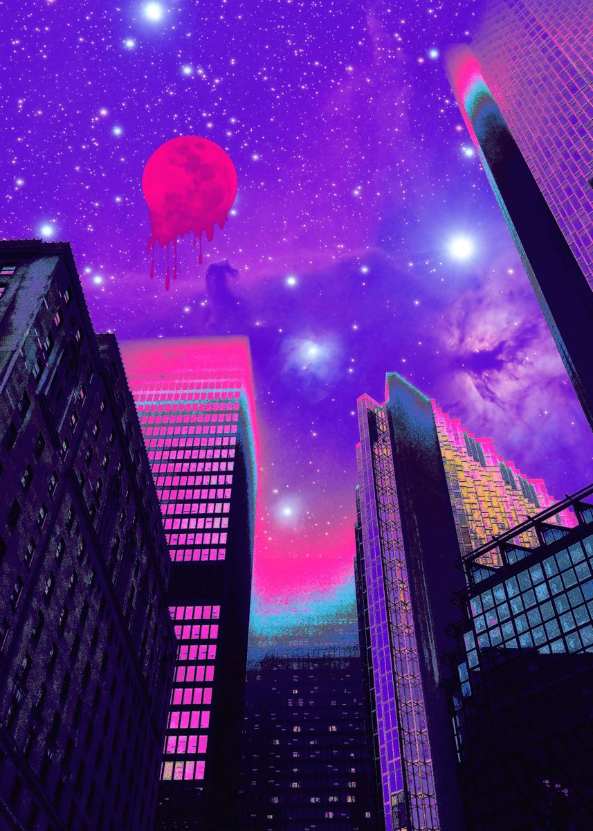 'Blood Moon' Poster, picture, metal print, paint by Braxxaz | Displate