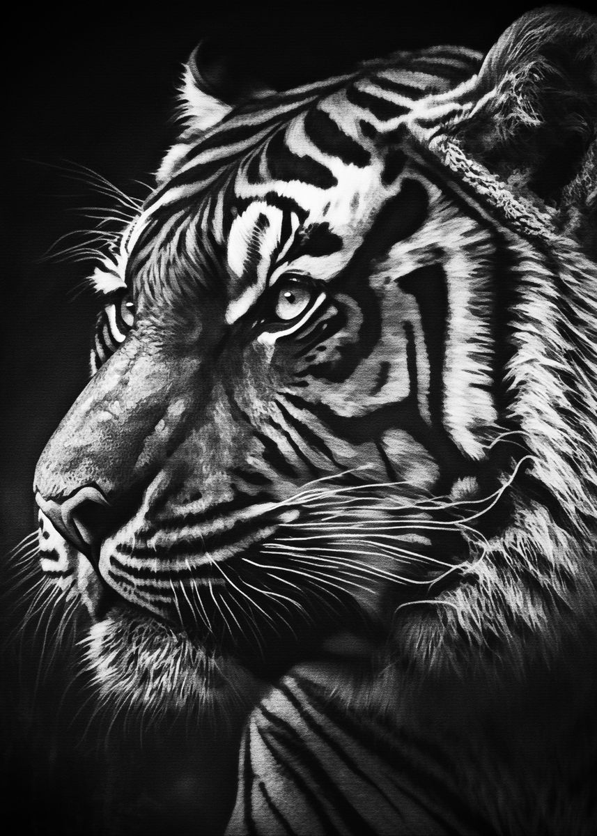 'Black Tiger' Poster, picture, metal print, paint by Coffee Design ...