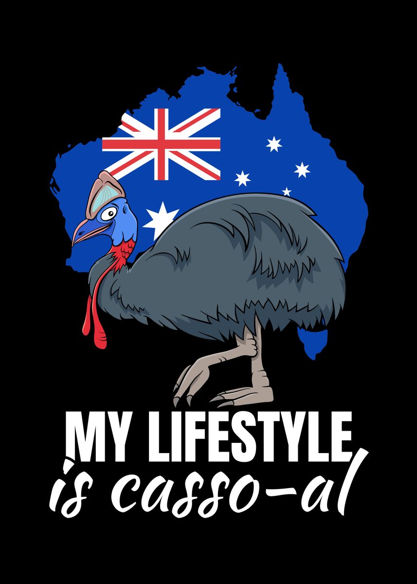 'Retro Cassowary Bird' Poster, picture, metal print, paint by bobbyMC ...