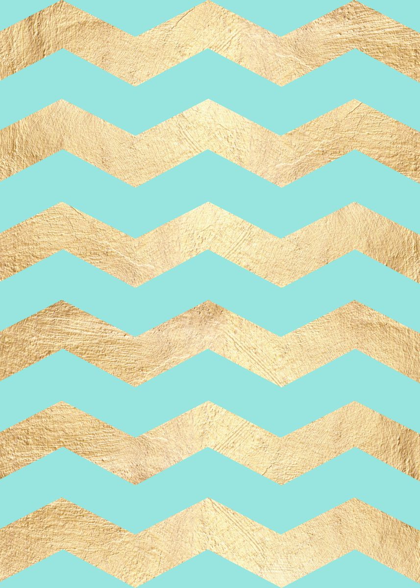 'Chevron and gold' Poster, picture, metal print, paint by Vitor Costa ...