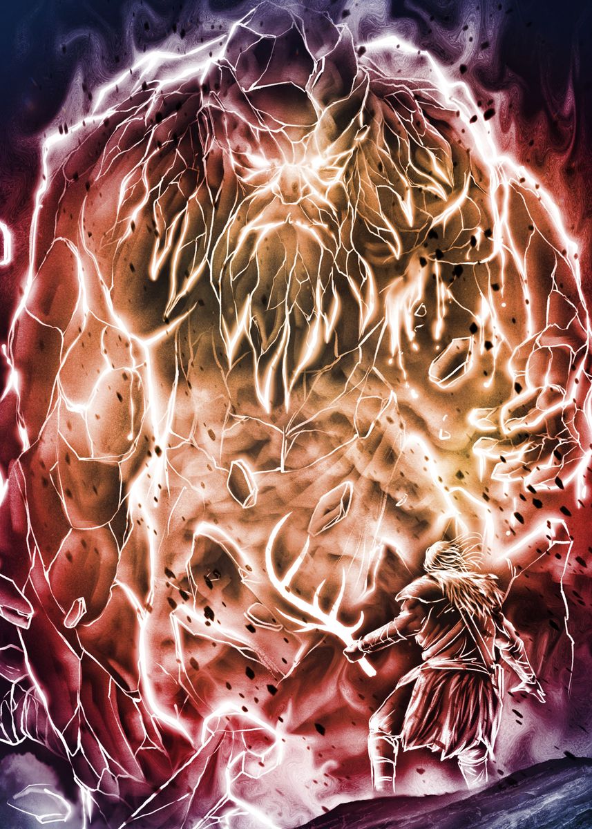 'Freyr Vs Surtr' Poster, picture, metal print, paint by Einarrs Journey ...