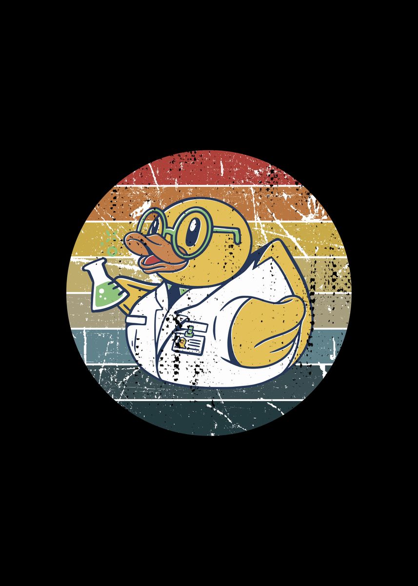 'Scientist Rubber Duck' Poster, picture, metal print, paint by Shiva121 ...