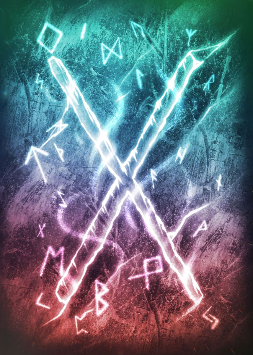 'Gebo' Poster, picture, metal print, paint by Einarrs Journey | Displate