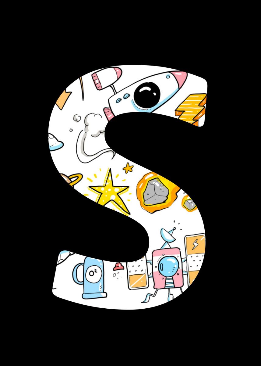 'Funny Alphabet S' Poster, picture, metal print, paint by Vicky ...