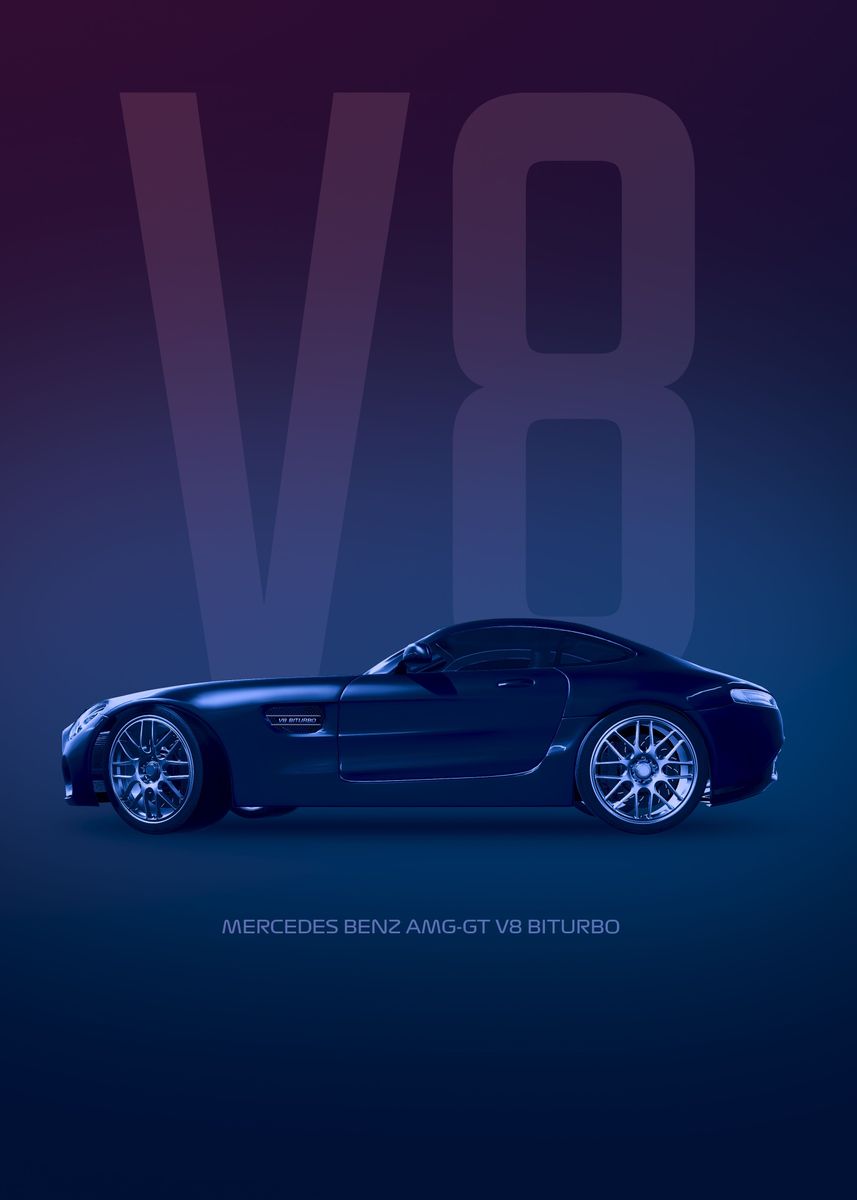 'Mercedes Benz AMG GT' Poster, picture, metal print, paint by Basues ...