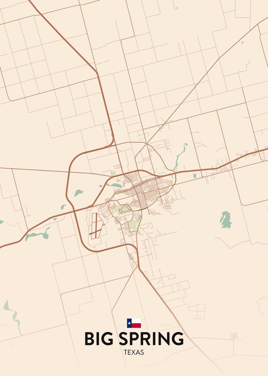 'Big Spring TX' Poster, picture, metal print, paint by IMR Designs ...