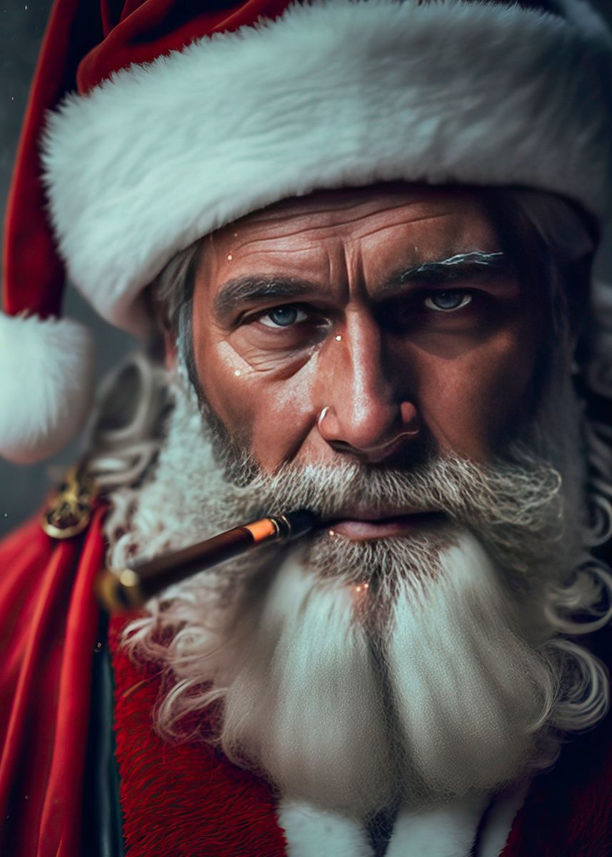 'Portrait of Santa ' Poster, picture, metal print, paint by Stephen ...