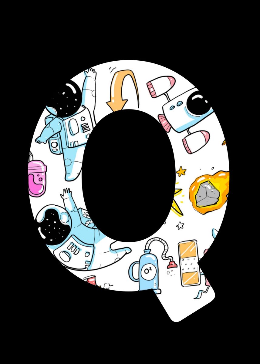 'Funny Alphabet Q' Poster, picture, metal print, paint by Vicky ...