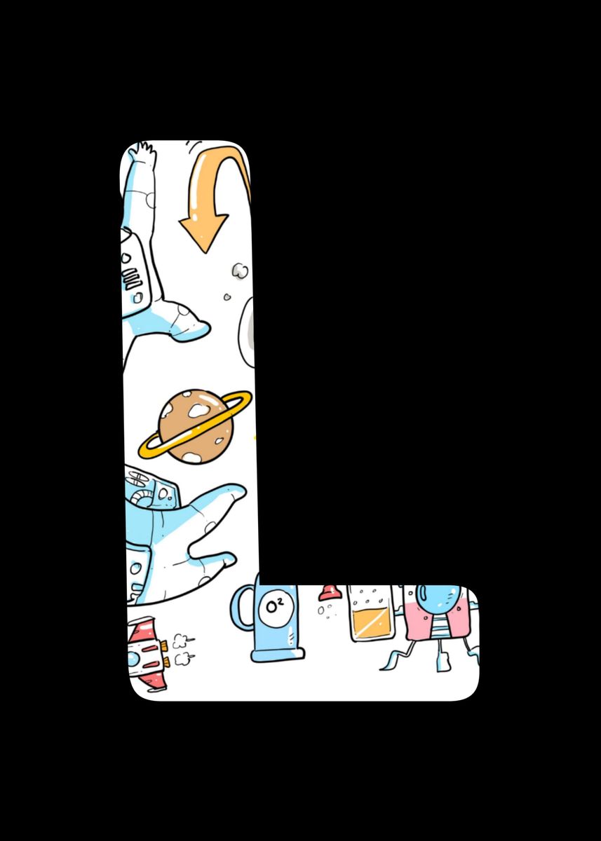 'Funny Alphabet L' Poster, picture, metal print, paint by Vicky ...